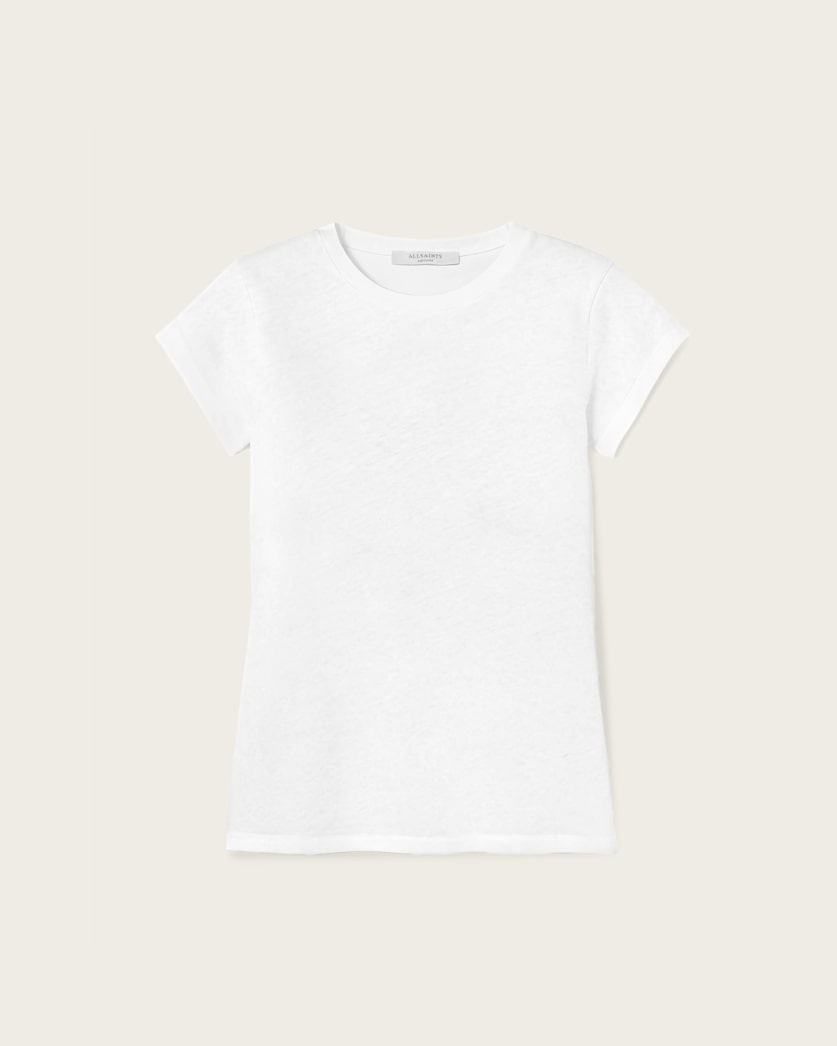 Anna Crew Neck Short Sleeve T-Shirt Chalk White | ALLSAINTS